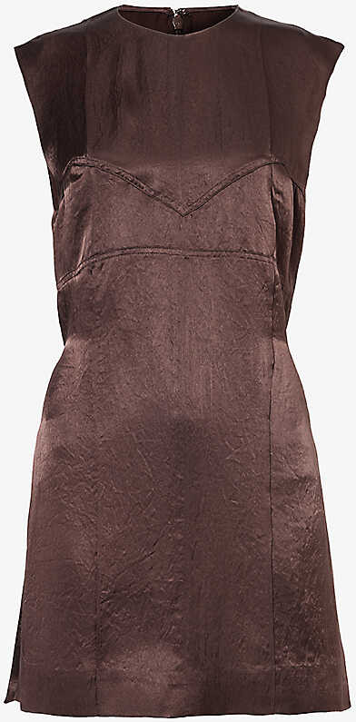 Camilla And Marc Womens Brown Myah Panelled Satin top - ShopStyle