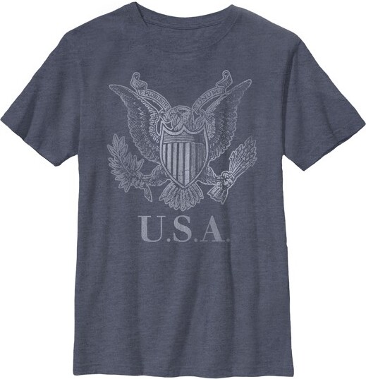 Boy's Lost Gods USA E Pluribus Unum T-Shirt - Navy Blue Heather - Small ...