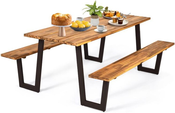 Slickblue 70 Inch Dining Table Set with Seats and Umbrella Hole - ShopStyle