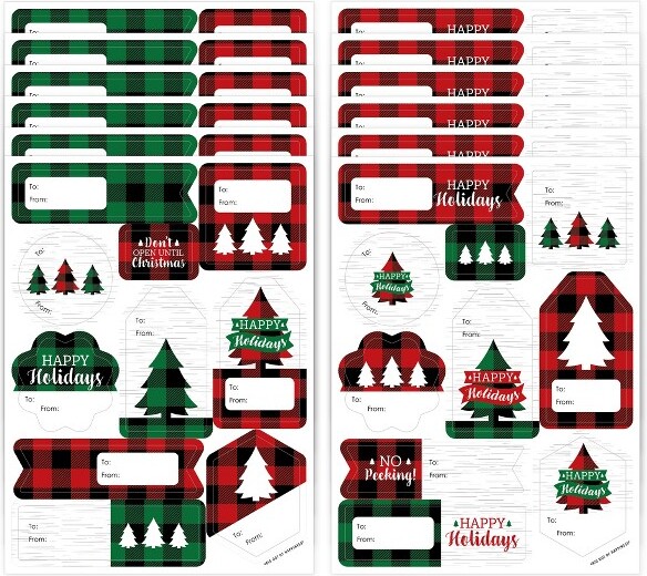 Big Dot of Happiness Holiday Plaid Trees - Assorted Buffalo Plaid ...