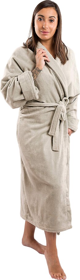 Clarysse Women's Terry Towelling Bathrobe Organic Cotton Dressing Gown ...
