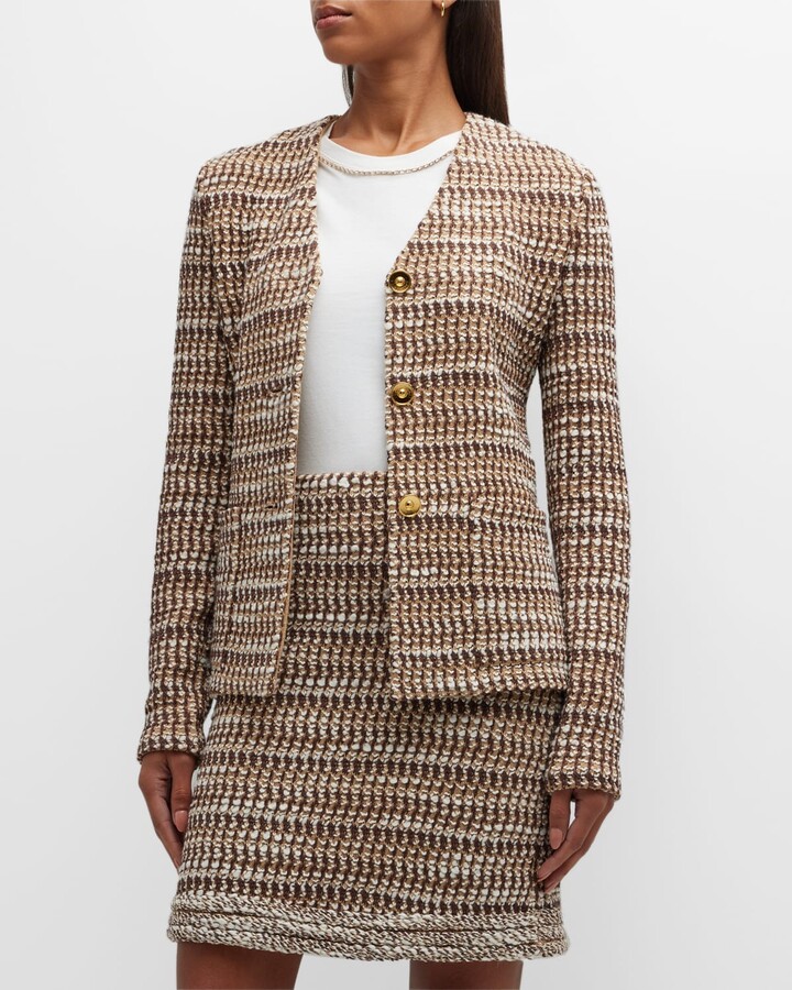 St. John Multi Texture Float Knit Jacket - ShopStyle