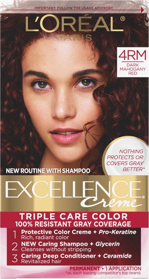 L'Oreal Excellence Triple Protection Permanent Hair Color - 4RM Dark ...