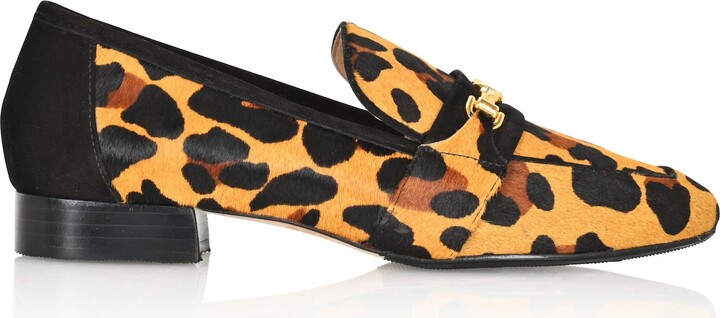 Joan Oloff Shoes Adonis Leopard Hair Calf/Black Suede Loafer - ShopStyle