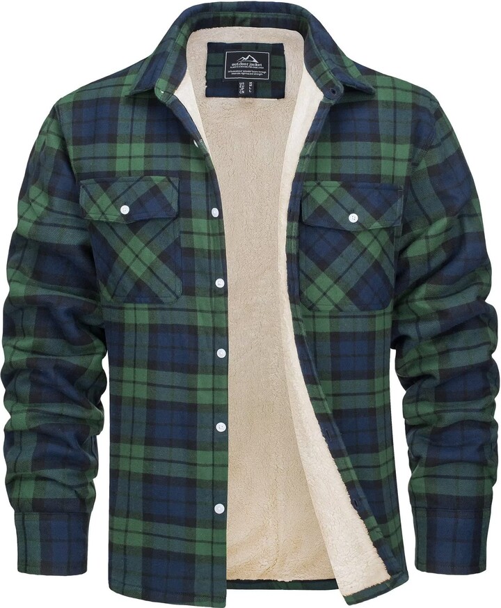 MAGCOMSEN Men's Fleece Lined Winter Flannel Shirts - ShopStyle