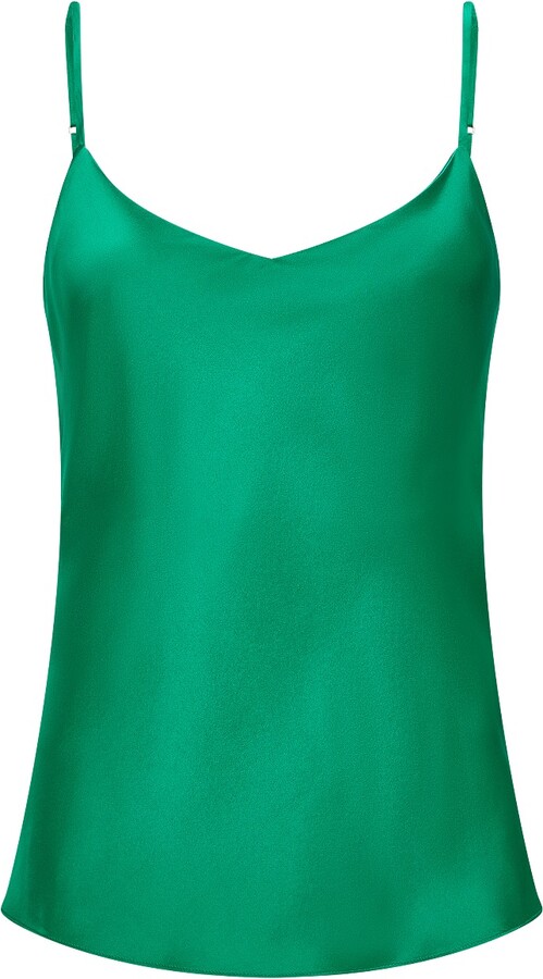 Two Bees London Women's Emerald Green Mia Silk Cami - ShopStyle