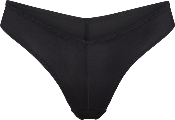 Stretch Satin Cheeky Tanga | Onyx - ShopStyle Plus Size Intimates