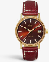 Reselfridges Watches Mens Brown Gold Pre-loved Omega Geneve Burgundy ...
