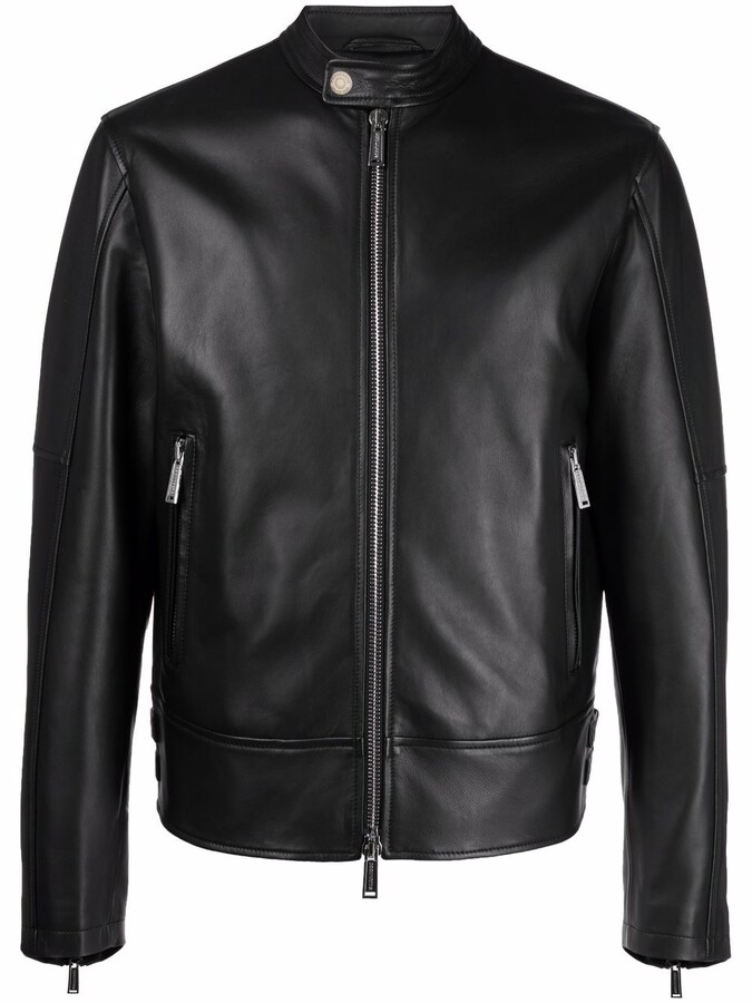 DSQUARED2 Zip-Up Leather Jacket - ShopStyle
