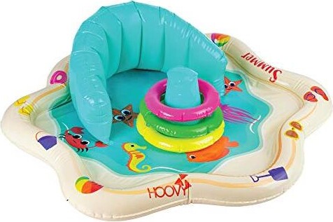 Hoovy Inflatable Baby Splash Mat with Backrest & Fun Stackable Rings ...