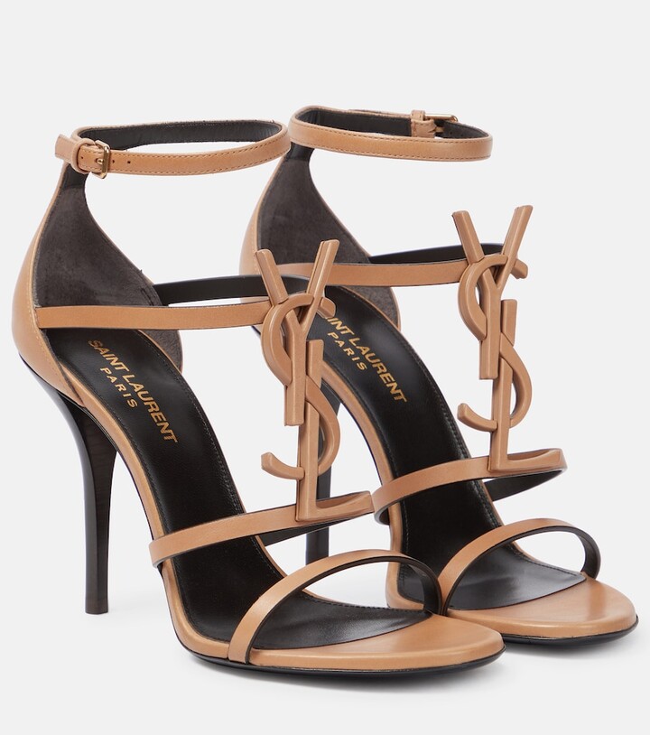 Saint Laurent Cassandra leather sandals - ShopStyle