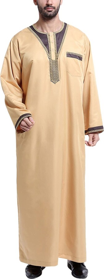 MODSGUE Prayer Clothing for Men Saudi Arabian Thobe Middle East Tunics ...