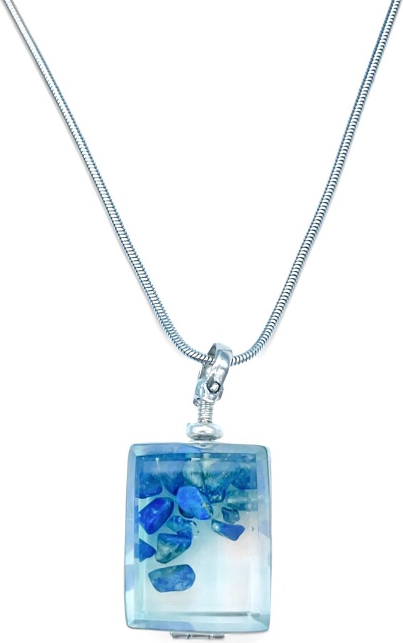 Mon Bijoux - Medium Rectangle Silver Fillable Locket Necklace For ...