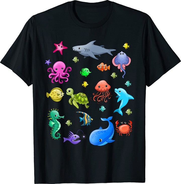 Ocean Creatures & Sea Animal Co. Cute Sea Animals Kids Children Ocean ...