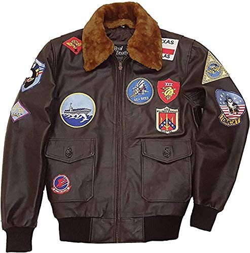 ZIPUP Men's Top Flight Avaitor Military Leather Bomber Jacket | Premium ...