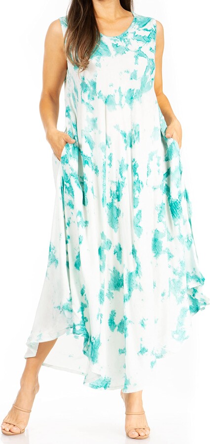 Sakkas 2022 - Starlight Second Caftan Tank Dress/Cover Up Tie Dye ...