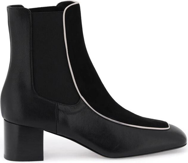 Totême smooth and suede leather ankle boots - ShopStyle