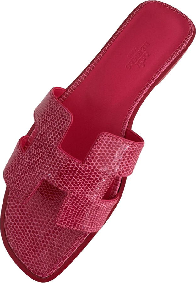 Hermes Oran leather mules - ShopStyle