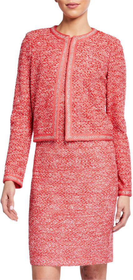 St. John Marled Space Dyed Tweed Knit Jacket - ShopStyle Clothes and Shoes