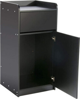 FixtureDisplays Black Restaurant Fast Food Trash Bin Receptacle with ...