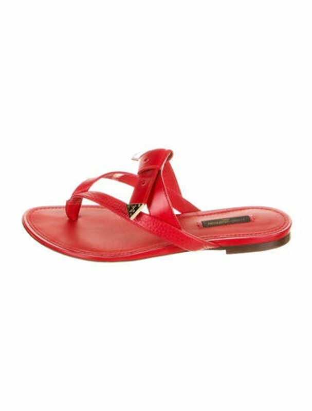 Louis Vuitton Leather Slides Red - ShopStyle