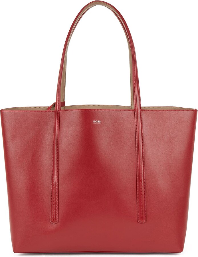 HUGO BOSS Womens Taylor Shopper-U Nappa-leather reversible shopper bag ...