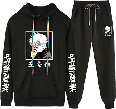 HongwenStore Anime Jujutsu Kaisen Gojo Satoru Hoodie and Jogger Pants ...