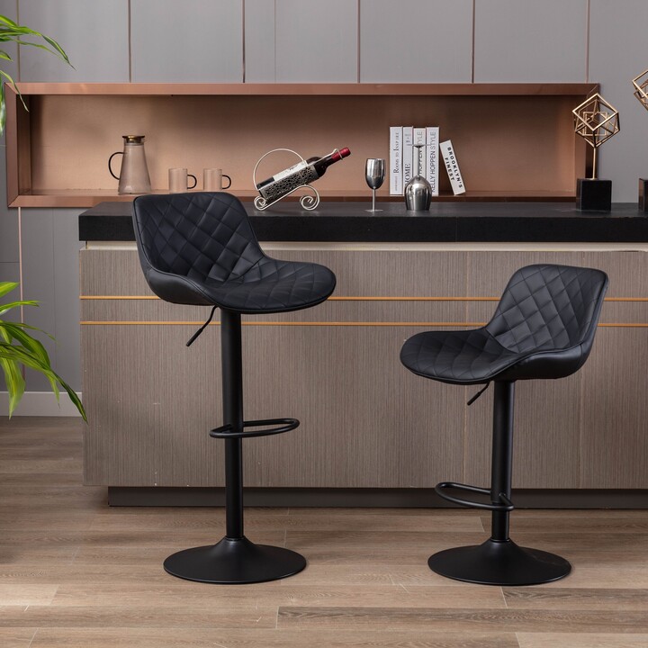NINEDIN Height Adjustable Modern Retro Bar Chairs, Swivel Counter Stool ...