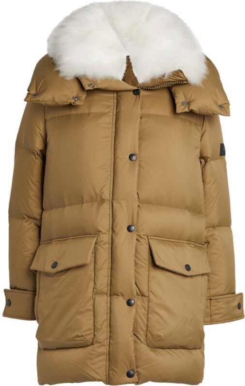 Yves Salomon Tibetan Lamb Fur Collar Technical Puffer Jacket - ShopStyle