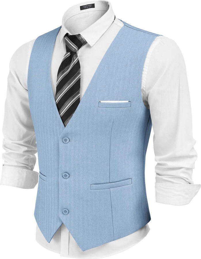 COOFANDY Mens Dress Vest Casual Business Waistcoat Formal Wedding 3 ...
