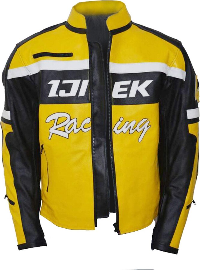 Fashion_First Mens Dead Rising Ijiek Leather Racing Jacket Armour ...