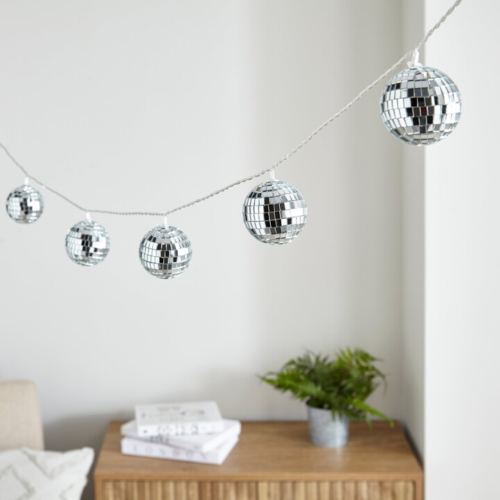 Dunelm Disco Ball String Lights Silver - ShopStyle