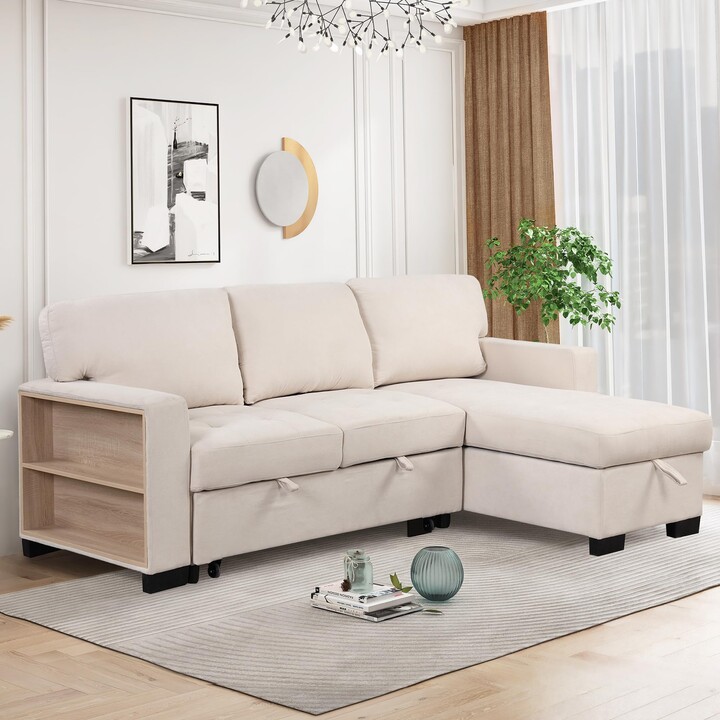 HGKEHOME Stylish and Functional Light Chaise Lounge Sectional with ...