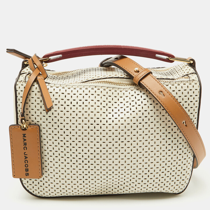 Marc Jacobs Ivory White Perforated Leather The Soft Box 23 Shoulder Bag - ShopStyle