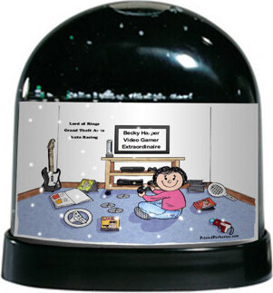 The Holiday Aisle Friendly Folks Cartoon Caricature Female Video Gamer ...