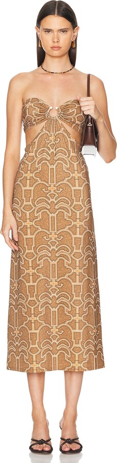 Johanna Ortiz Jungle Geometry Ankle Dress in Tan - ShopStyle