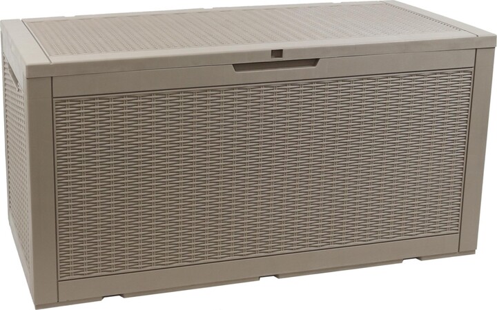 Sunnydaze Decor 100 gal Faux Rattan Patio Storage Box with Handles ...