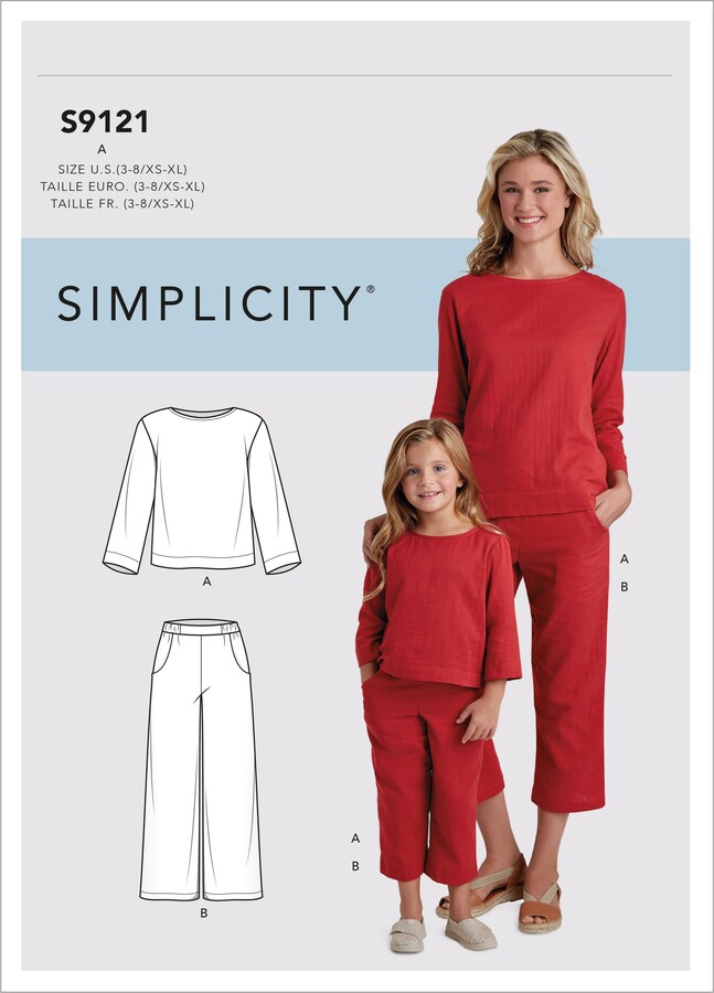 Dunelm Simplicity Misses And Children Top And Trousers Sewing Pattern ...