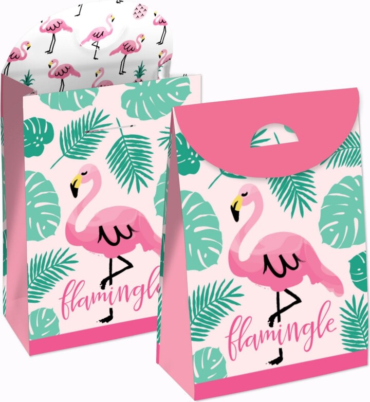 Big Dot of Happiness Pink Flamingo - Tropical Summer Gift Favor Bags ...
