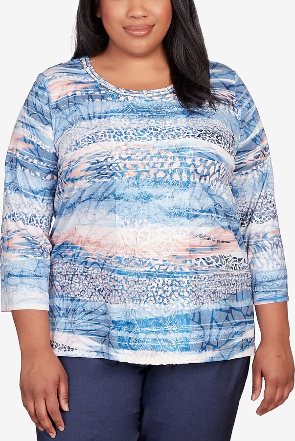 Alfred Dunner Plus Size A Fresh Start Skin Biadere Double Strap Top ...