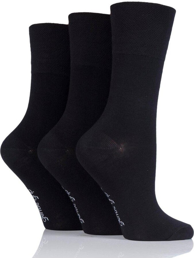 SOCKSHOP Gentle Grip 3 Pair Plain Bamboo Socks - ShopStyle