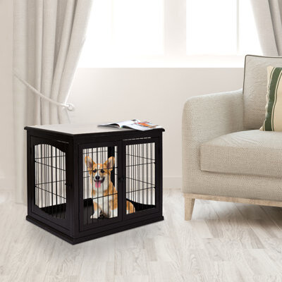 Archie & Oscar Stotts 26" Modern Wooden Dog Kennel, Pet Crate With ...