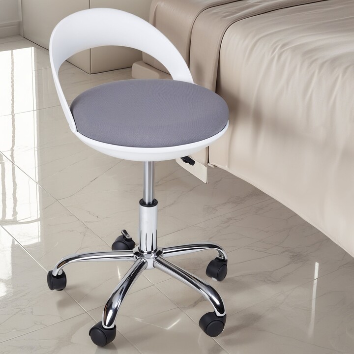 Adjustable Swivel Drafting Work SPA Task Chair with Wheels, Round ...