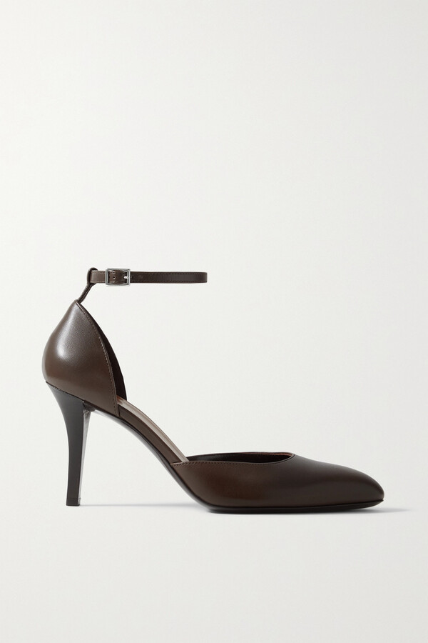 The Row Demi Leather Pumps - Brown - ShopStyle