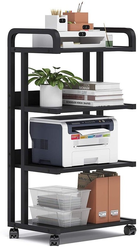 Tribesigns 4-Tier Mobile Printer Stand with Storage Shelves, Printer ...