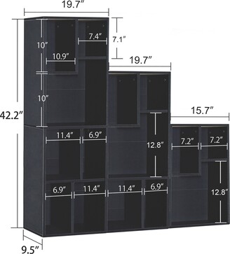 4 Colors Available Ladder Wooden Bookshelf L Shaped Freestanding 15 ...