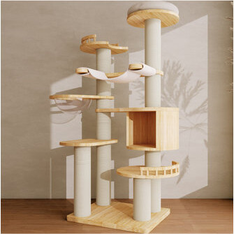 Dainty Table 72.83"Burlywood Solid Wood Cat Trees - ShopStyle