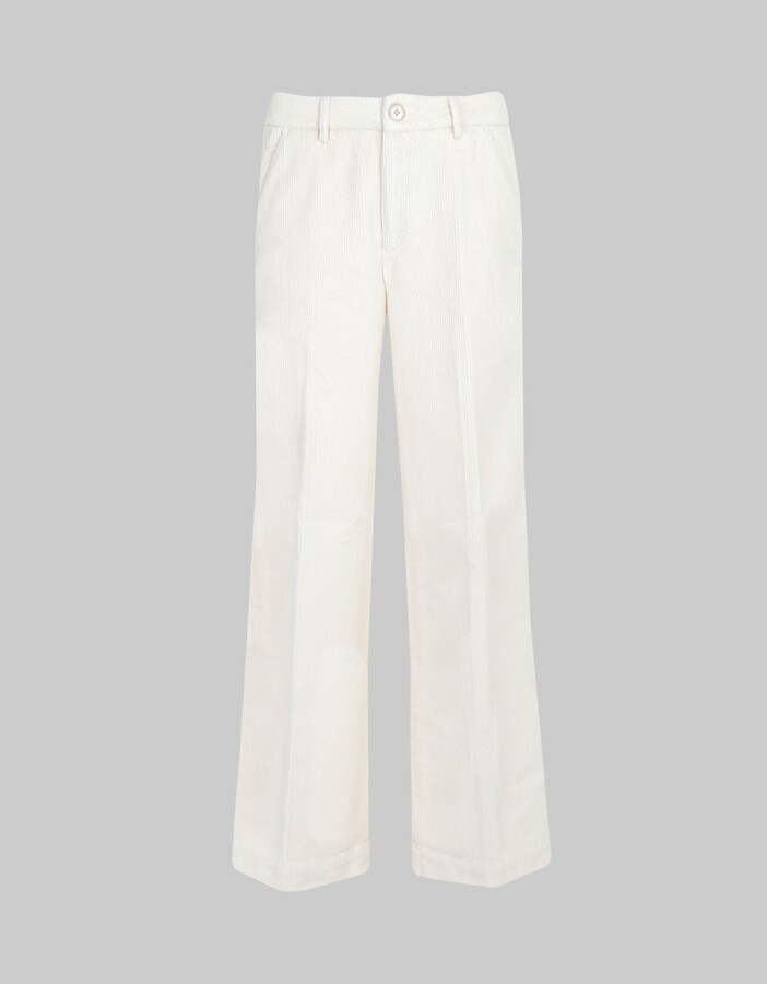 Reiko Pilly Velvet Trousers Milkshake - ShopStyle Pants