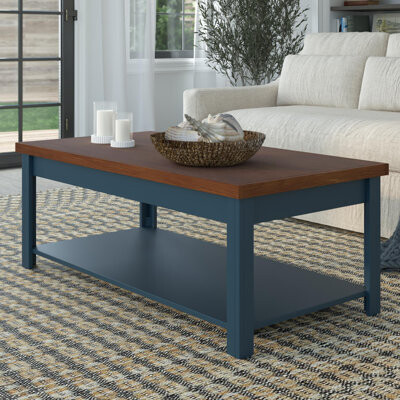 Lark Manor Arens 48 inch Coffee Table, No Assembly Required, Two-Tone ...