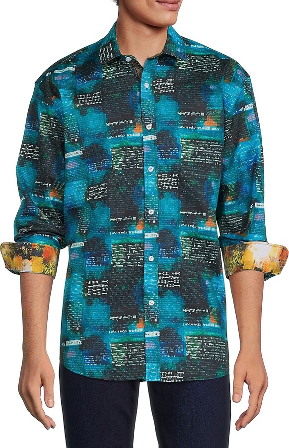 1...Like No Other Contrast Cuff Button Down Shirt - ShopStyle